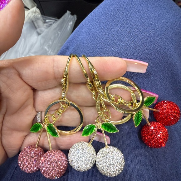 Jewelry | Elegant Gold Cherry Keychain 3 Colors | Poshmark